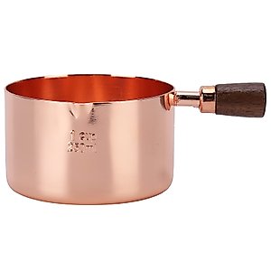 Sauce Pan Wooden Handle Sauce Pot Stainless Steel Small Saucepan with Pour Spout Rose Gold for Home Cooking Kitchen Ware (1cup)
