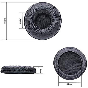 Tvoip 4 Pair Ear Cushions Leatherette Spare Replacement Earpads for Plantronics Supra Plus Encore and Most Standard Size 50mm Office Telephone Headsets H251 H251N H261 H261N H351 H351N H361 H361N