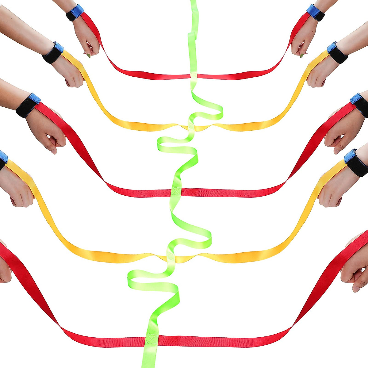 Kajaia Children Safety Walking Rope with 14 Handles Colorful Walking Rope Adjustable Outdoor Safety Rope for Preschool Nursery Daycare Kindergarten School Kids Teachers