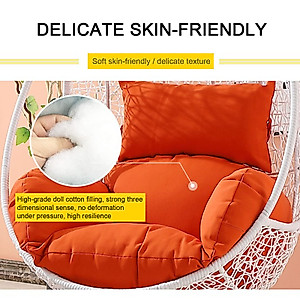 RRNAR Hanging Egg Chair Cushions, Overstuffed Swing Chair Cushion Pads, Hanging Basket Chair Seat Cushion for Indoor and Outdoor (Only Cushion),Flower c,120x90cm