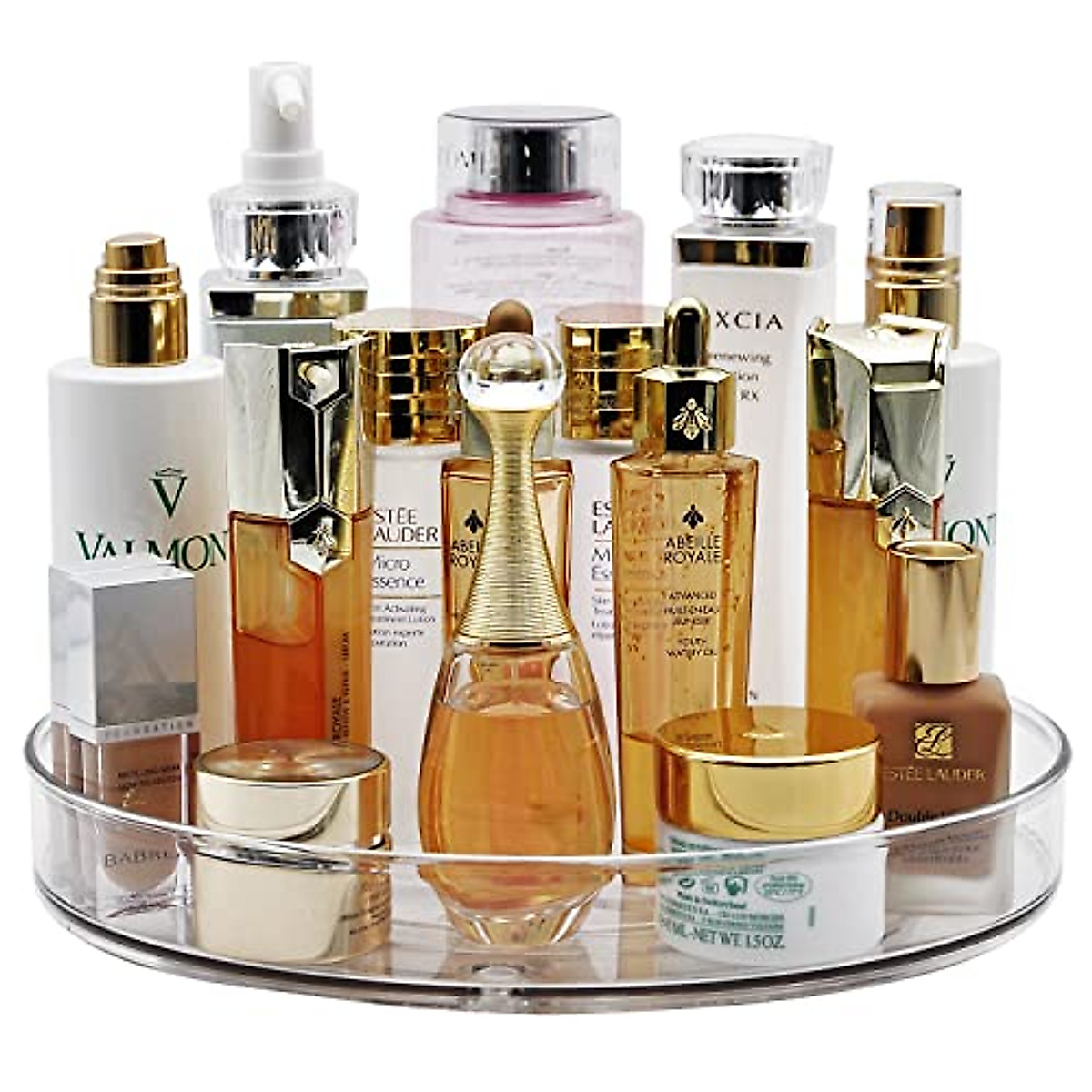 Large Lazy Susan Rotating Turntable Organizer - for Kitchen, Pantry, Cabinet, Dining Table, Fridge, Countertop，Vanity - Spinning Food Storage Container for Spices, Condiments- Clear，11 Inches （1 Pack）