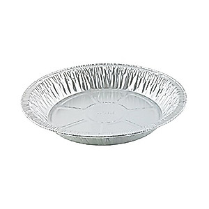 PACTOGO 9" Aluminum Foil Pie Pans 1 1/4" Extra Deep with Clear Dome Lids - Made in USA Disposable Tins (Pack of 10 Sets)
