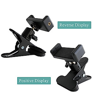 Guitar Bass Ukulele Headstock Cell Phone Holder, Live Broadcast Bracket Clip for iPhone Samsung Smart Phones, Mount for Close Up Home Music Recording