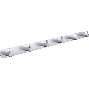 DGYB Coat Rack Wall Mount 6 Brushed Nickel Coat Hooks Wall Mount Stainless Steel 16 inch Towel Hanger for Bathroom Bedroom Mudroom Entryway