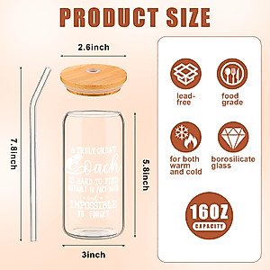 Nuenen 2 Pieces Friends Gifts Coach Gifts Chaos Coordinator Gifts for Women 16 oz Glass Coffee Tumbler Cup for Birthday Gifts Appreciation Thank You Gift Coach Sisters Coworker(Coach)