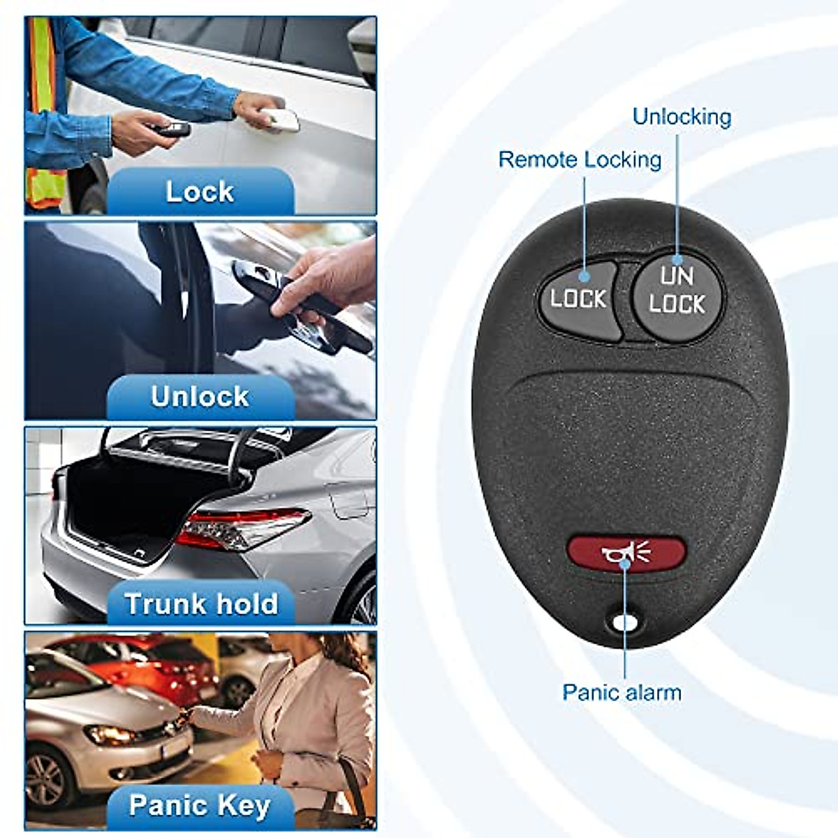 X AUTOHAUX 3 Button Flip Car Keyless Entry Remote Control Replacement Key Fob Proximity Smart Fob L2C0007T for Chevrolet Colorado for GMC 315MHz