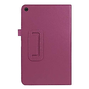 ZZOUGYY Tablet Cover for Amazon Kindle Fire HD10 5th Generation (2015 Release), Ultra Slim Folio Stand Lightweight Leather Case for Kindle Fire HD 10 5th Gen 10.1" (Li-Purple)