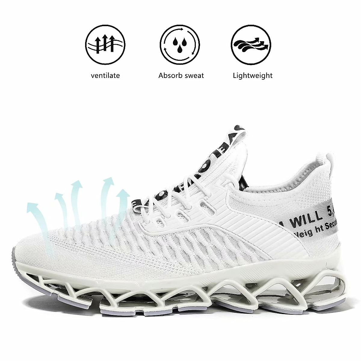 Womens Running Shoes Blade Tennis Walking Fashion Sneakers Breathable Non Slip Gym Sports Work Trainers White