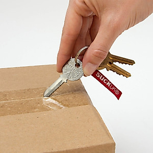 Suck UK Key Ring Box Cutter | Portable Safety Knife | Stainless Steel Cardboard Cutter | Mini Cutter Knife | Safety Knife Cutter Box Opener | Box Knife | Serrated Edge