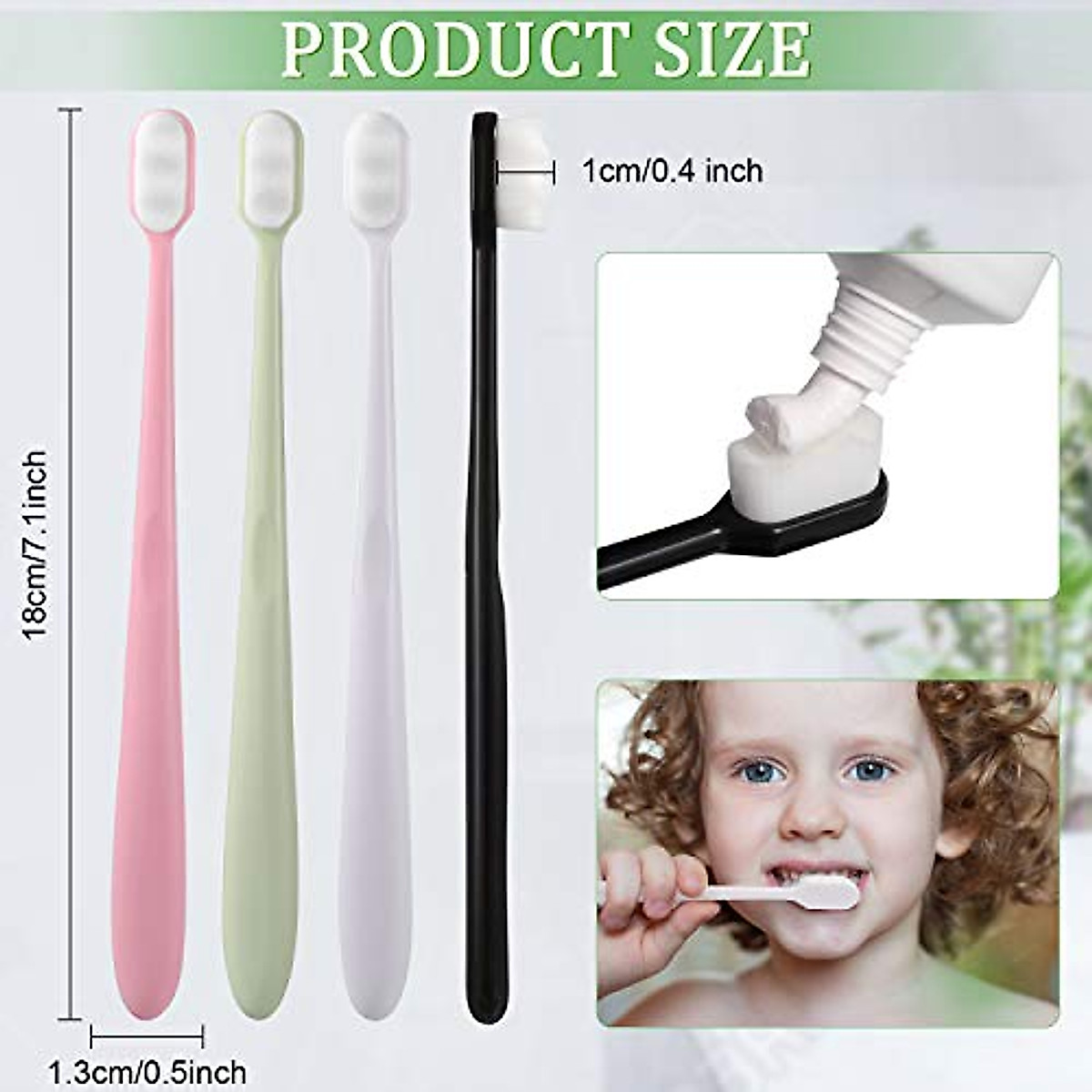 Patelai 16 Pieces 20000 Bristle Toothbrush Extra Soft Toothbrush Micro-Nano Manual Toothbrush Adult Toothbrush with 20000 Soft Bristle for Fragile Gums Adult Kid Children (White Brush Head)