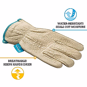 Wells Lamont Women's Water-Resistant Leather Work Gloves | Puncture Resistant, Reinforced, HydraHyde | Medium (1167M), Tan