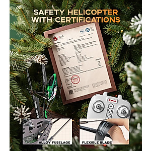 SYMA Remote Control Helicopter, S107H-E Aircraft with Altitude Hold, One Key take Off/Landing, 3.5 Channel, Gyro Stabilizer, High &Low Speed, LED Light Indoor to Fly for Kid Beginner(Green)
