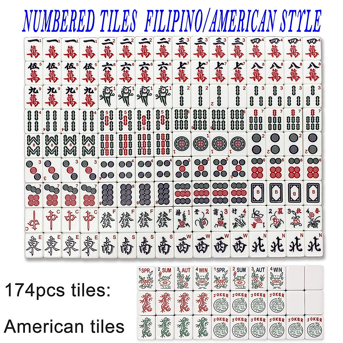 Gray Ultra-Thin Folding Automatic Mahjong Mah jongg Table 40mm American Mahjong Numbered Tiles Foldable Style + 4 Racks+ Hard Tabletop Cover