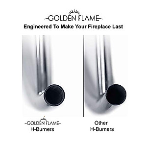 Golden Flame 18" x 6" (Natural Gas) Fire Pit and Fireplace H-Burner (304 Series SS) w/Connection kit