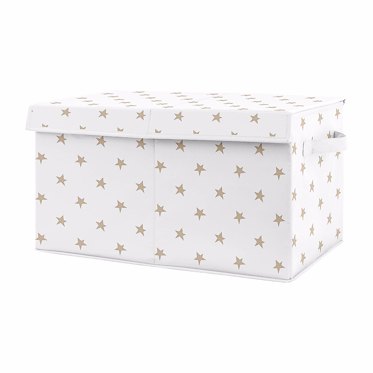 Sweet Jojo Designs Gold and White Celestial Star Girl Small Fabric Toy Bin Storage Box Chest For Baby Nursery or Kids Room