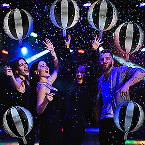 12 Pieces 22 Inch Black and Silver Balloons 4D Stripe Aluminum Foil Mylar Balloon Black and Silver Party Decorations Black and Silver Striped Balloons for Black and White Baby Shower Party Decorations