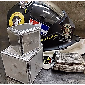 Welding Kit – 1/8" 5052 Aluminum Cube – Made in USA – Contains 6 Square Coupons – Practice Training Beginner to Expert – Chapman & Adams (CNA Fabrication) (Aluminum, 3" (3 Inch))