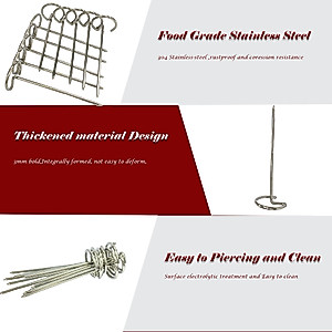 BBQ Vertical Skewers Sticks Stainless Steel Barbecue Grill Skewers for Air Fryer Stainless Steel Skewer Stand Air Fryer Grill Accessories