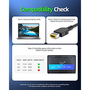300W AC Charger Fit for Lenovo Legion 5 7 Pro 5-15 5-16 5-17, Yoga AIO 7 9, ThinkStation P3 P360 Ultra Workstation, 5A10W86289 5A10W86290 ADL300SLC3A SA10R16957 ADL300SDC3A SA10R16956 Laptop
