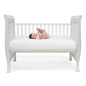 Lullaby Earth Non-Toxic Crib Mattress - Waterproof - Fits Standard Baby and Toddler Bed, White