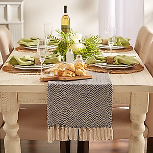 DII Braided Farmhouse Table Runner, 15 x 72 inches, 1-Piece, French Blue