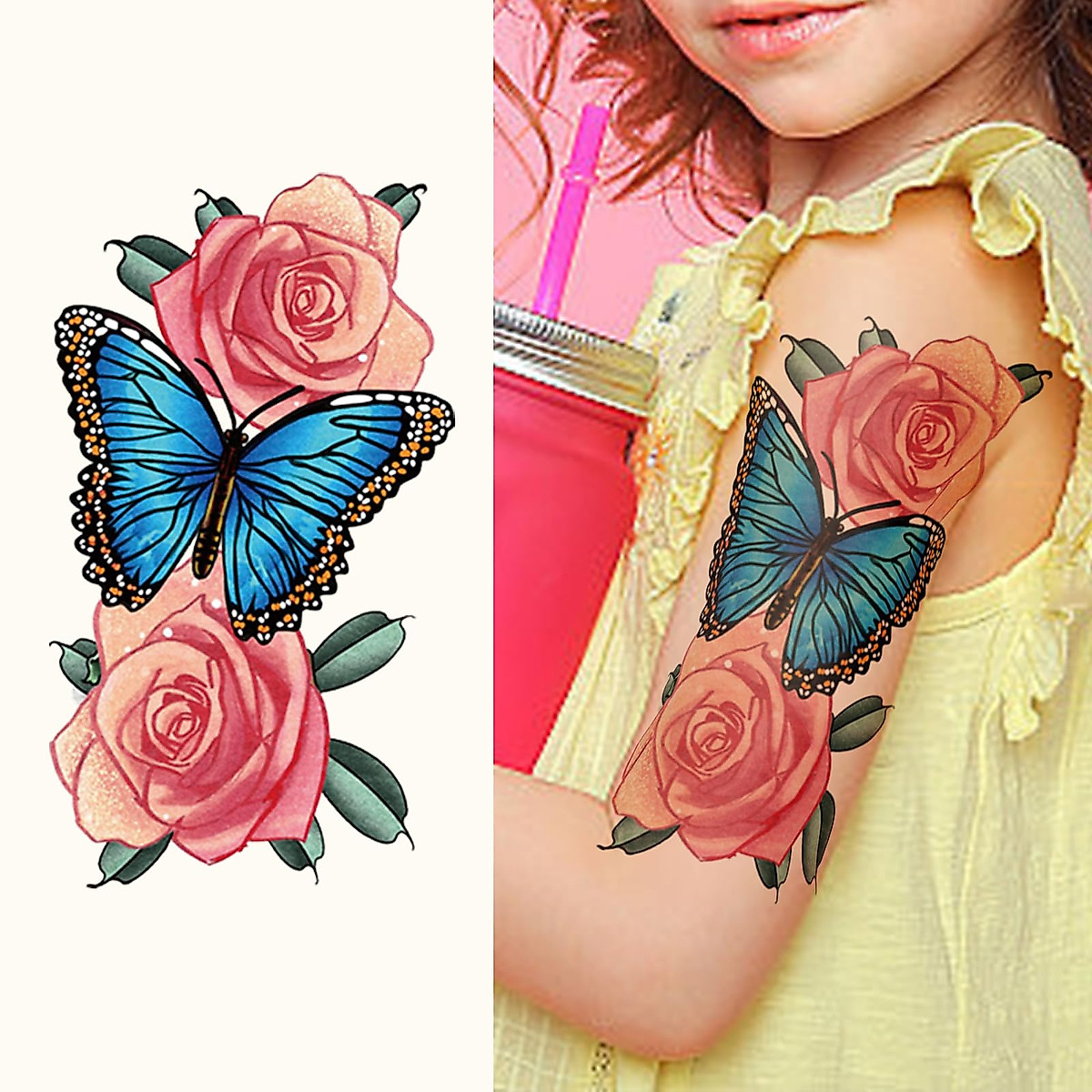 52 Sheets Kids Full Arm Temporary Tattoo, Fake Tattoos Sticker for Kids, Dinosaur Monster Car Planet Spider Shark Fake Tattoo for Boy, Unicorn Princess Castle Dolphins Temporary Tattoos for Girl