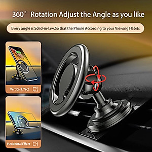 Gorphi for iPhone Magsafe Car Mount, [2023 Upgraded to 44 Strong Magnets], Magesafe 3 Car Mount, Magesafe Phone Holder for Car, Magsafe Mount for iPhone 14 13 12 Pro Max Plus Mini MagSafe Case