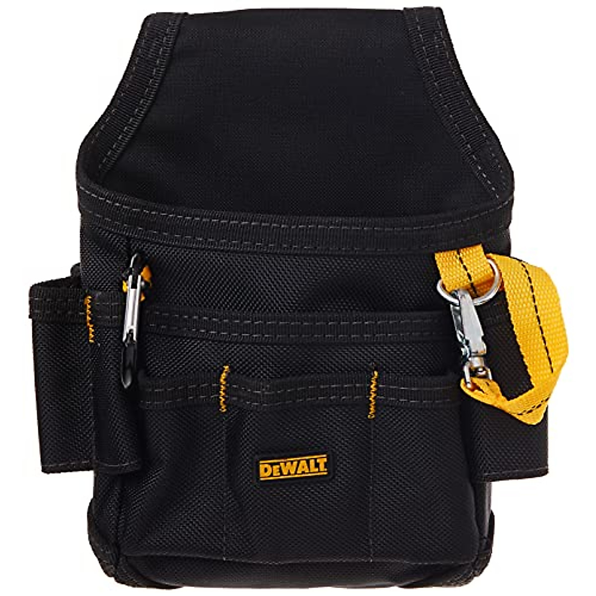Custom Leathercraft DEWALT DG5103 Small Durable Maintenance and Electrician's Pouch with Pockets for Tools, Flashlight, Keys, Black