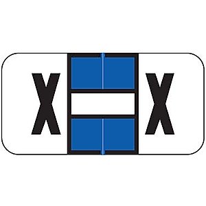 Doctor Stuff - File Folder Labels, Alphabet Letter X, Jeter 2900 - JSAM Series Compatible Alpha Stickers, Dark Blue, 3/4" x 1-1/2", 500/Roll
