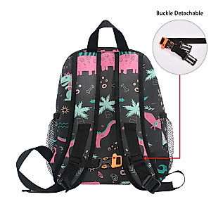 OREZI Custom Kid's Name Toddler Backpack,Personalized Backpack with Name/Text Daycare Bag,Customization (Childish Pink Dinosaur) Nursery Bag Preschool Backpack Baby Diaper Bag, toddler bag