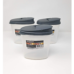 3 Plastic Containers & Lids 3-Piece Set 54oz Cereal Grain Dispenser Dry Food Storage Container & Organizer BPA Free Freezer Safe