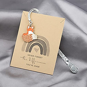 MYOSPARK Fox Bookmark Fox Lover Gift Fox Inspirational Jewelry Animal Bookmark Literary Reader Gift for Book Lovers (Fox Bookmark)