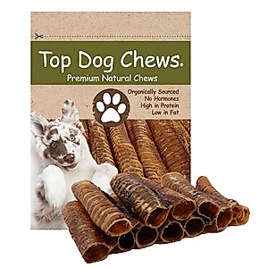 Top Dog Chews – 6” Beef Trachea Dog Chews 10 Pack, American, All Natural, Single Ingredient Dog Treat, Promotes Joint, Hip & Dental Health, High in Protein.