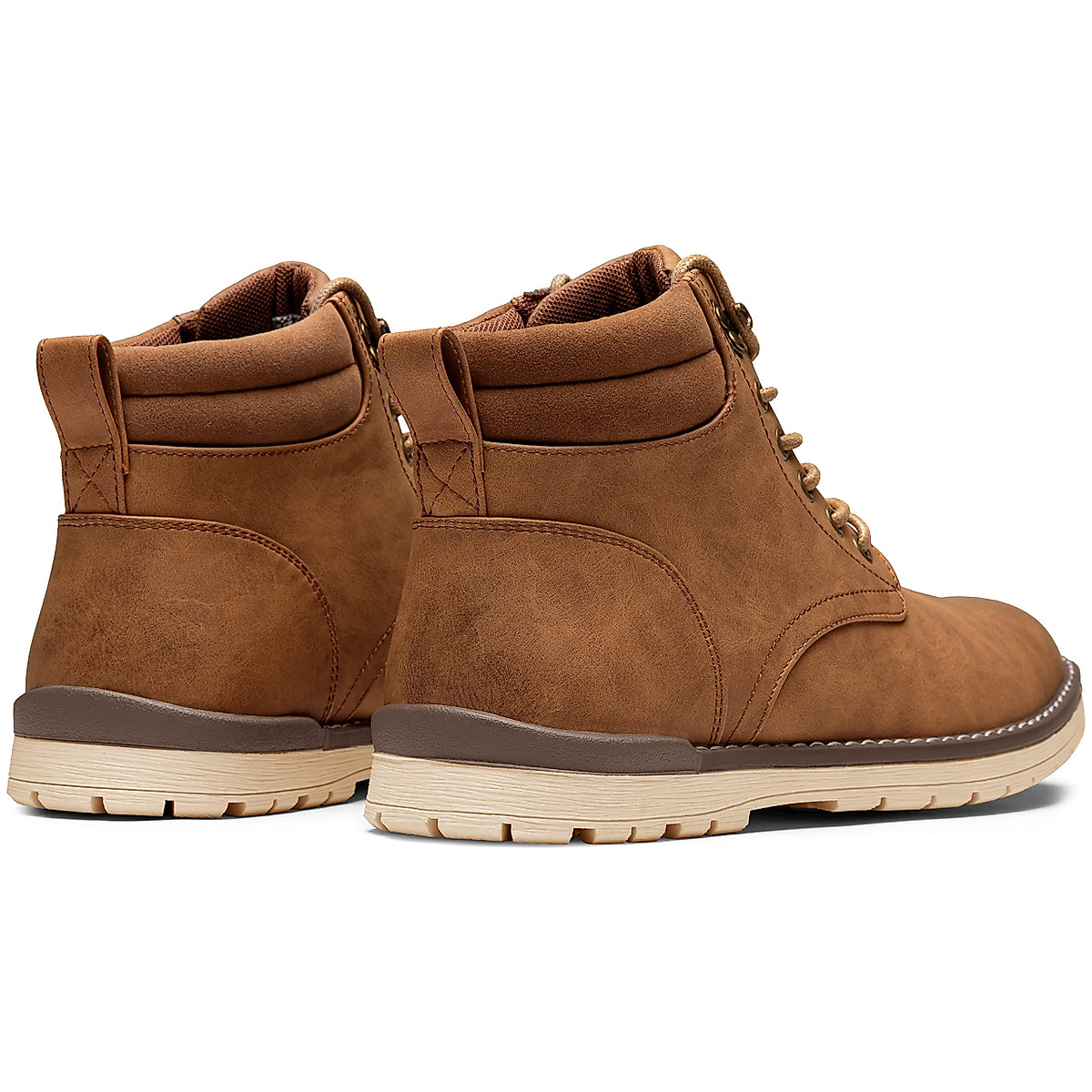 Vostey Men's Hiking Boots waterproof Casual Chukka Boots for Men(BMY670B yellow brown 10)