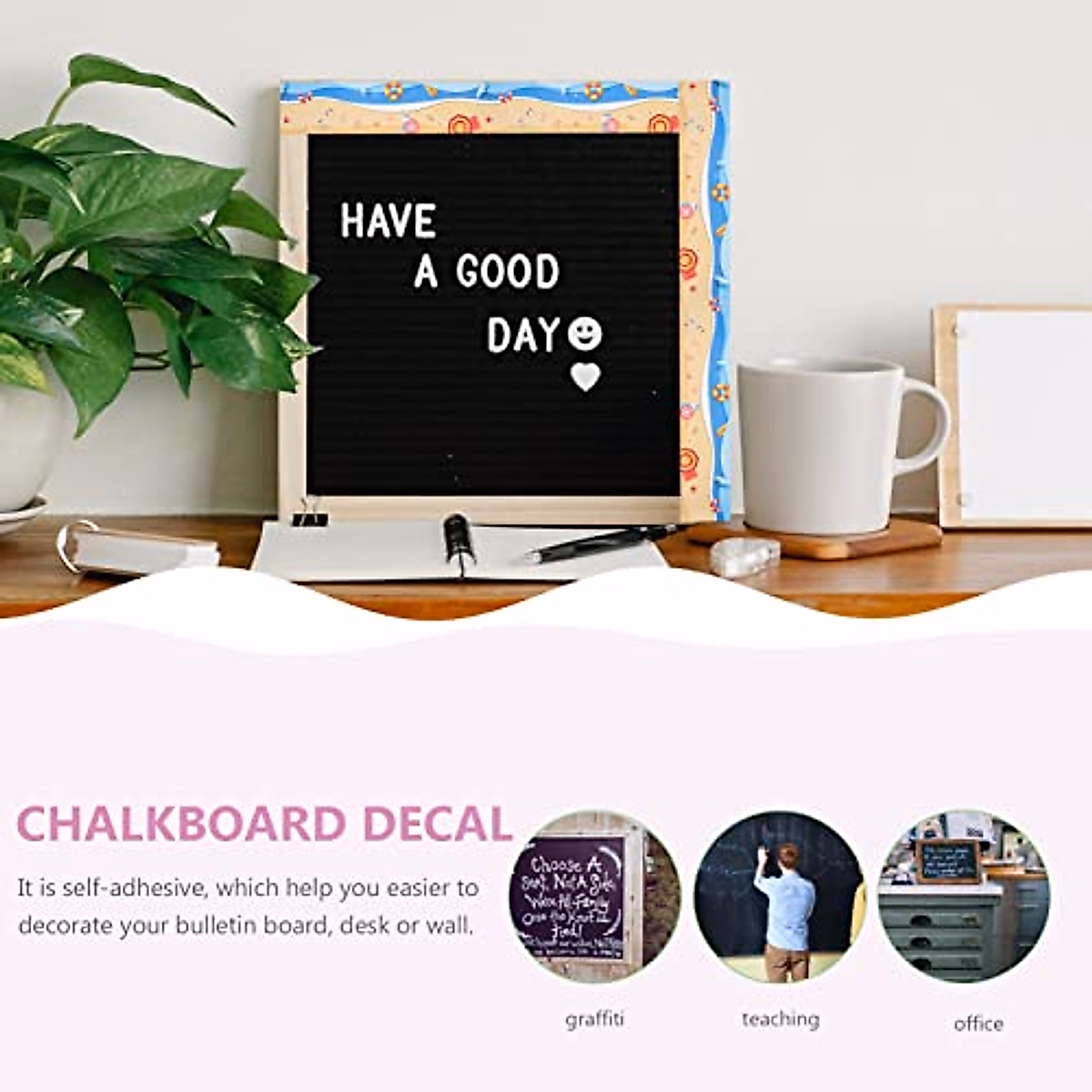 Ciieeo 65Ft Summer Bulletin Board Decorations Summer Beach Classroom Bulletin Board Border Stickers Bulletin Border Rolled Border Trim for Classroom Decor