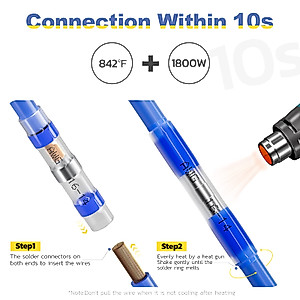 haisstronica 120PCS Solder Seal Wire Connectors,Marine Grade Heat Shrink Wire Connectors-Heat Shrink Butt Connectors-Butt Splice Wire Connectors for Stereo, Electrical with Corrosion and Weatherproof