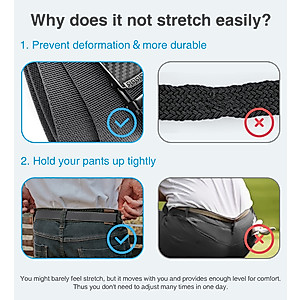 CHAOREN Ratchet Elastic Belt for Men - Nylon Web Adjustable Belt 1 3/8" Fabric Golf Belt - for Casual Wear