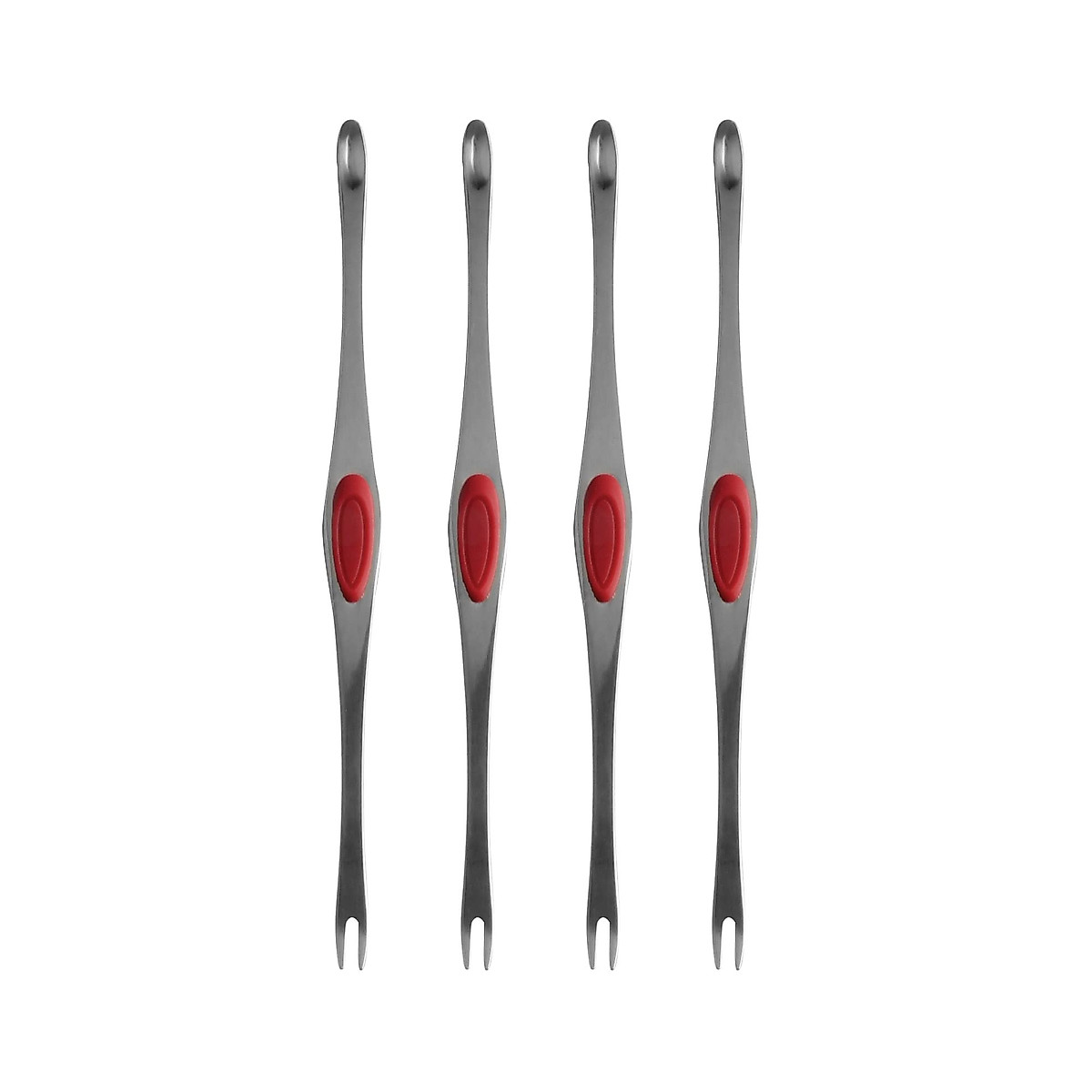 Maine Man Seafood Picks, 18/8 Stainless Steel and Silicone, Set of 4