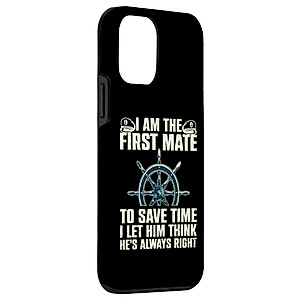 iPhone 12 mini Funny First Mate For Men Women Pontoon Boat Captain Boating Case