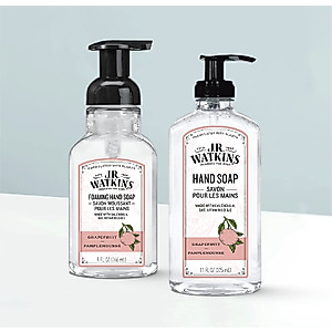 J.R. Watkins Gel Hand Soap For Bathroom or Kitchen, Scented, USA Made And Cruelty Free, 11 Fl Oz, Grapefruit, 3 Pack