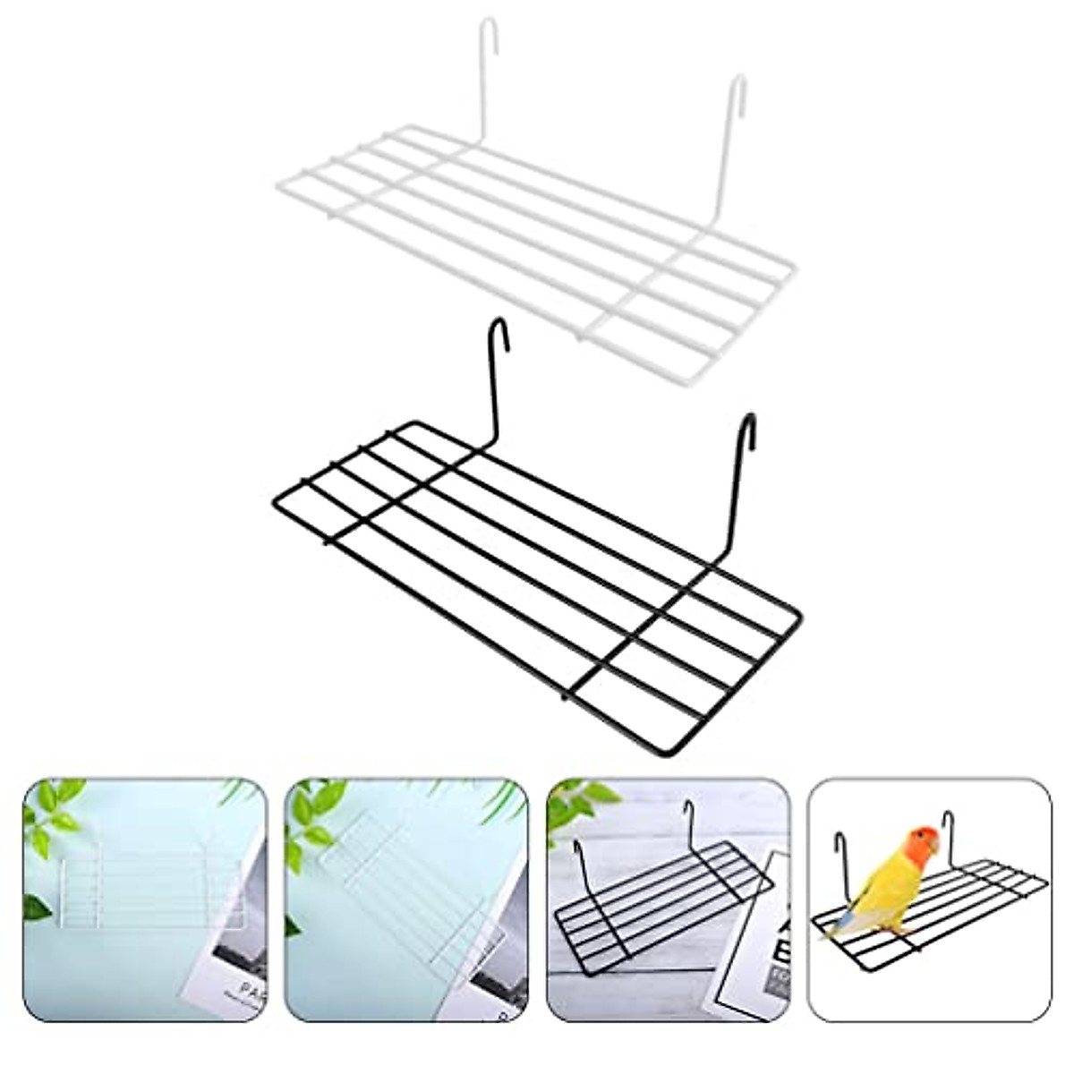 balacoo 2pcs Sundeck Wire Play Conure Accessories Birds Iron Cage Parrot Household Portable for Shelf Metal Toys Cockatiel Pen Platform Rectangular Playstand Stand A Interesting