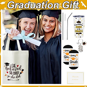 Ovveroche 2025 Graduation Gifts for Her Congrats Graduation Gift Box Steel Steel Tumbler Graduation Canvas Bag Keychains Cards Socks Gift Bag for Class of 2025 High School College Grad Gift