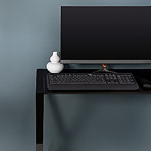 Walker Edison Wright Modern X Leg Glass Top Corner Gaming Desk, 51 Inch, Black