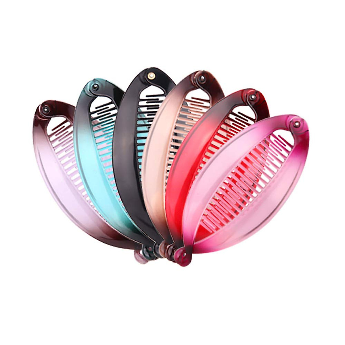 Smrroy 6 Pcs Banana Hair Clips Lady Resin Fishtail Clip Comb Headdress Fish Shape Grips Clamp Hair Accessories for Women