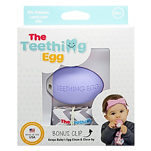 The Official Teething Egg Baby Teether Lavender - Teething Toys for Babies 0-6 Months and 6-12 Months Infant Sensory Toys - Top Baby Shower and Registry Gift