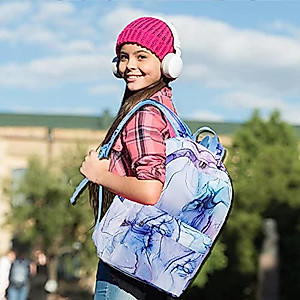 Dafelile School Backpack for Girls School backpack for Elementary Middle Water Resistant Girls School Bag Teen Girls Bookbag 3 in 1 Set with Lunch Box Pencil Bag