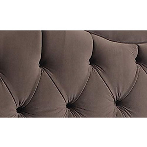 Leffler Home Night Party Chocolate Allure Diamond Tufted Bed, King, Dark Brown
