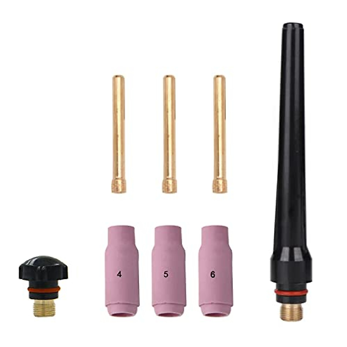 Welding Knight WP17 Air-Cooled Tig Torch With 13FT Cable Plug 16M-2 M16*1.5 Connector (WP17 black handle)