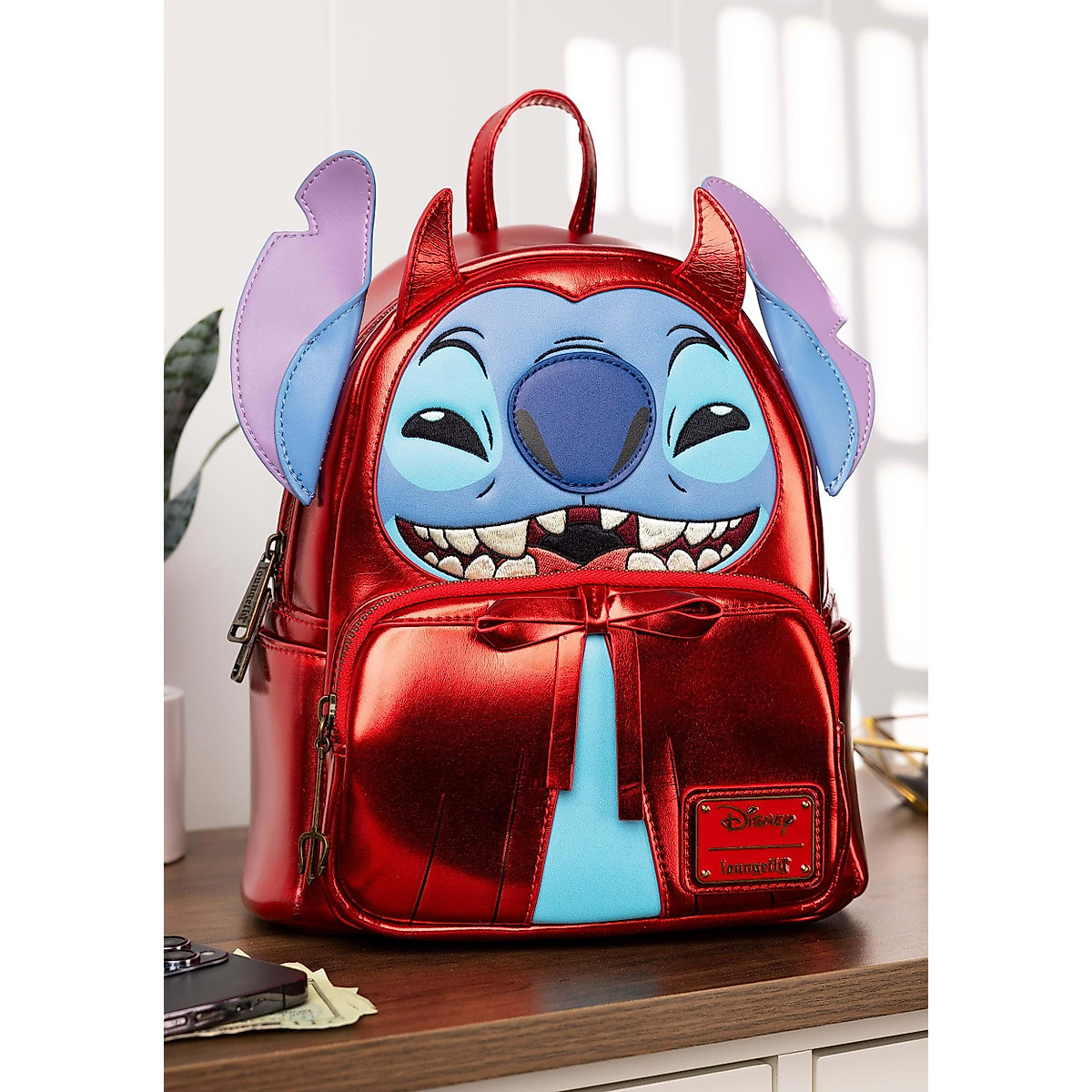 Loungefly Disney Stitch Devil Double Strap Mini Backpack