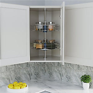 Dowell 4001 360D 30in H Wall Corner Lazy Susan ,Double Rack